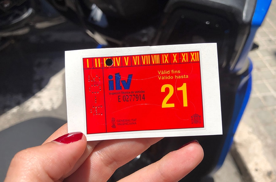Donde poner la pegatina ITV